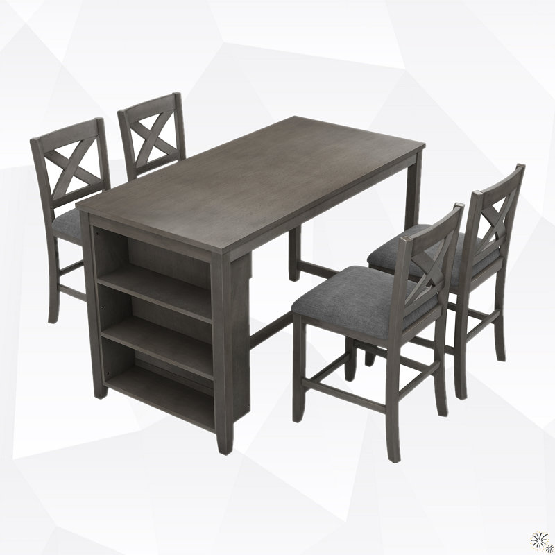 Gracie Oaks Zeitz 4 - Person Counter Height Dining Set | Wayfair