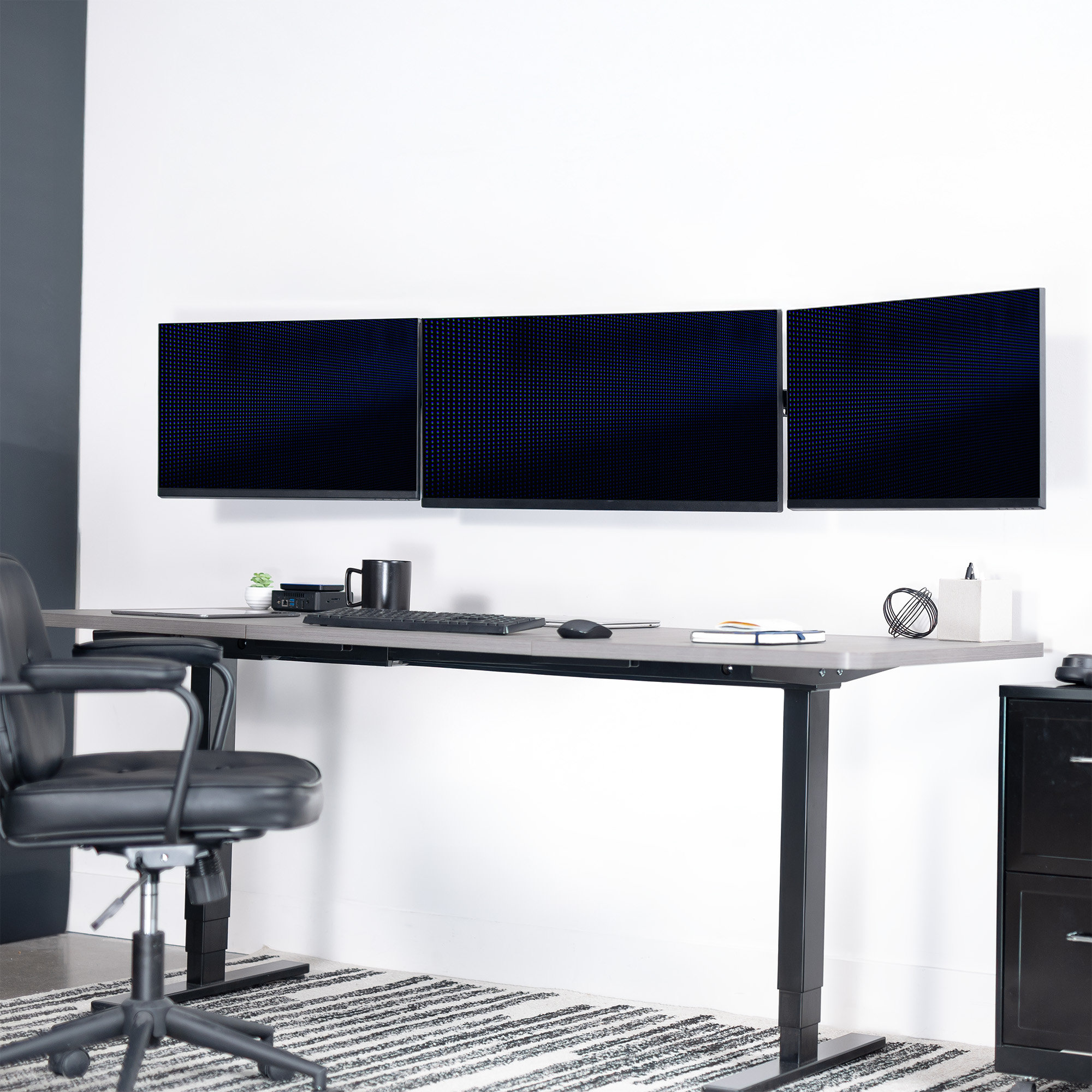 Vivo Premium Telescoping Triple Monitor Wall Mount For 3 Screens Up To ...