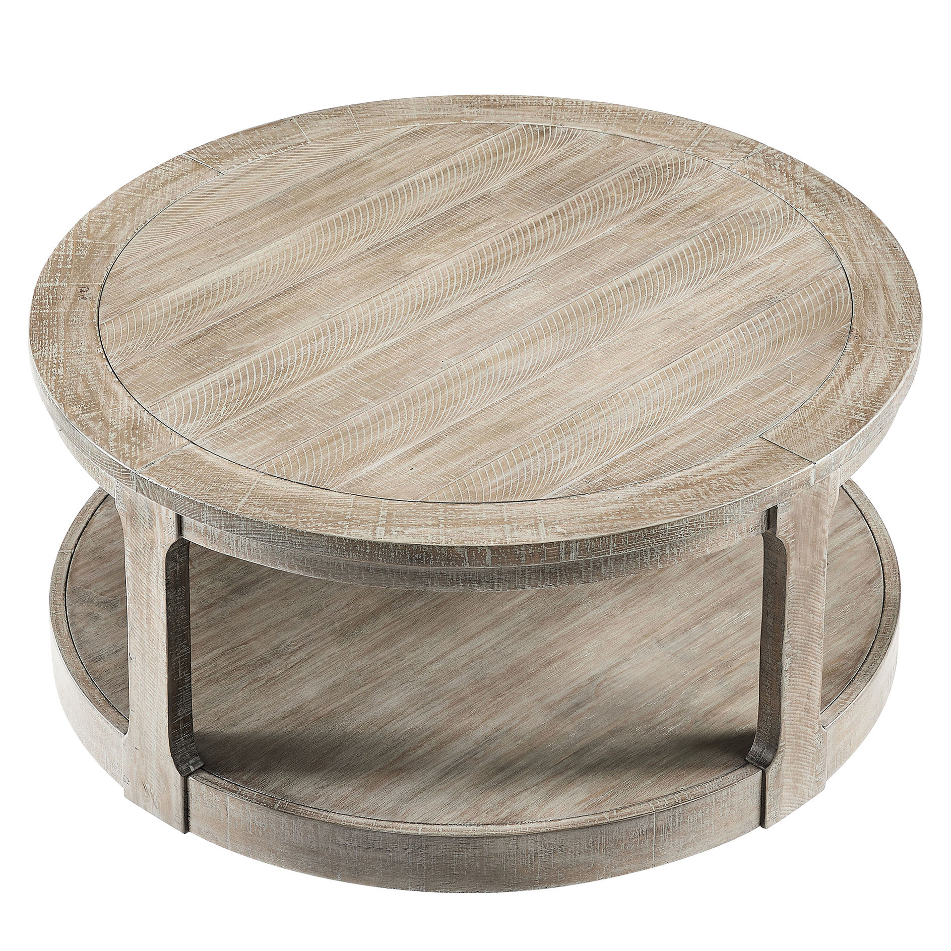 Latitude Run® 40Inch Large Surface 2 Tier Round Coffee Table With ...