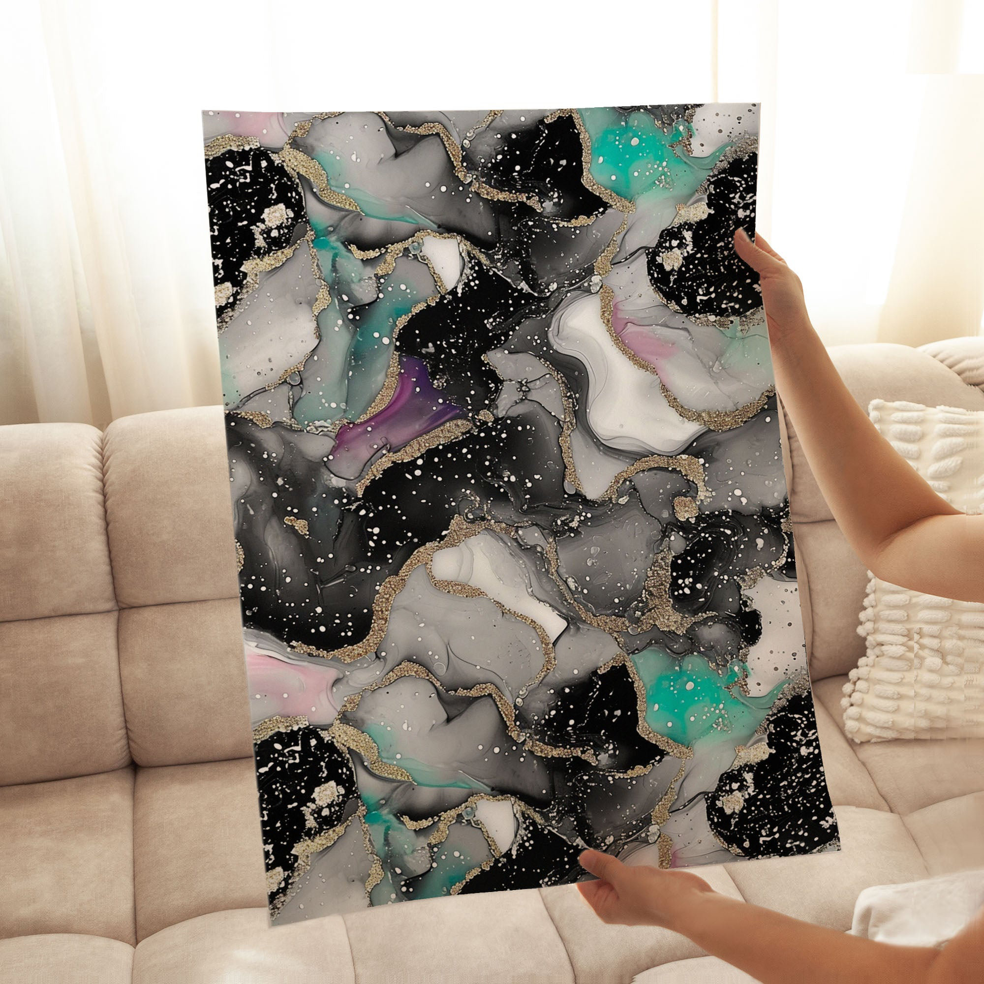 Winston Porter Abstract Multicolor Geode II Modern Unframed Art Print ...