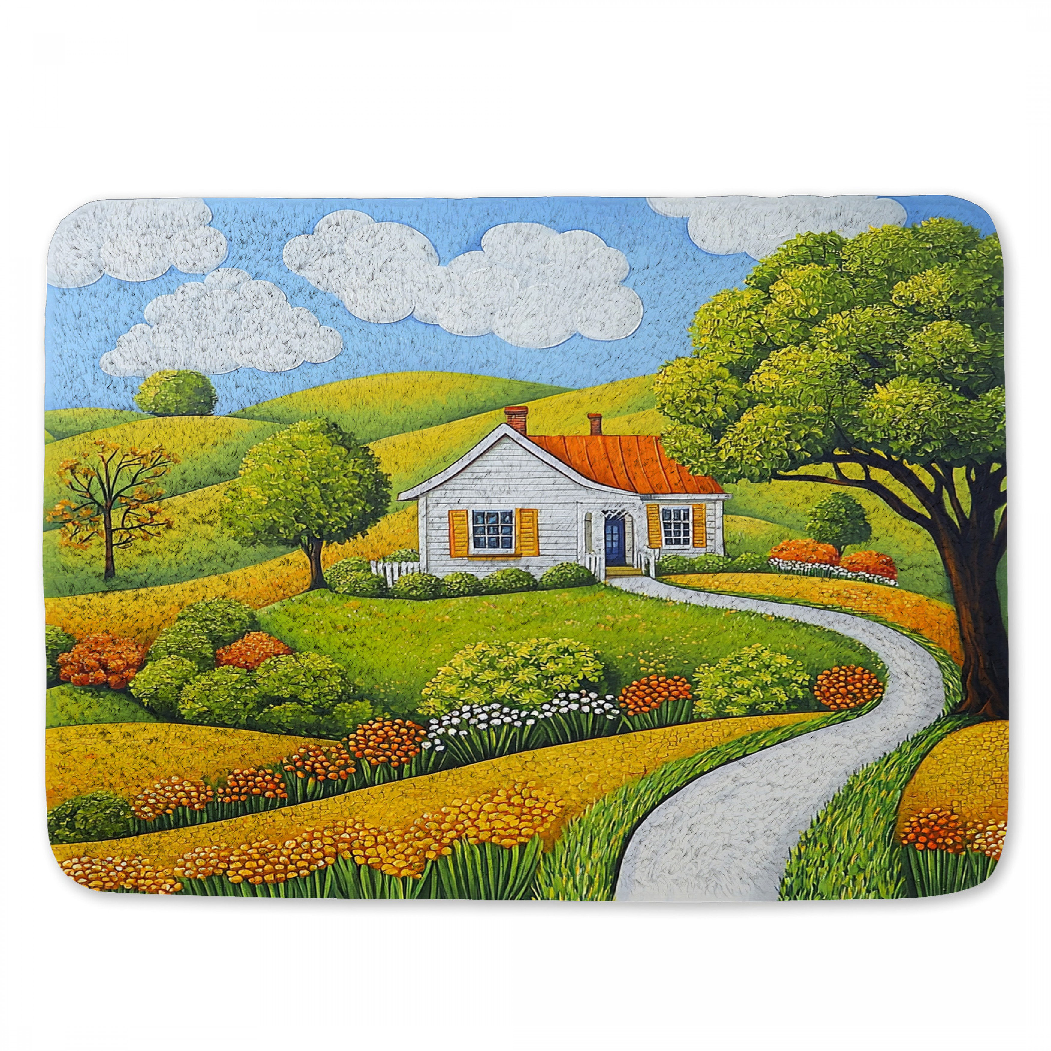 Ophelia & Co. Cottage Bath Mat Landscape Bathroom Decor Cottage | Wayfair