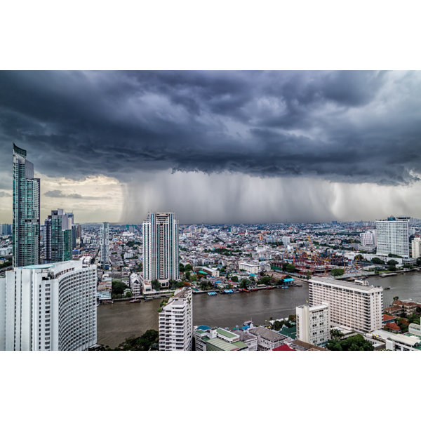 17 Stories Storm Day In Bangkok by Moostocker - Wrapped Canvas Print ...