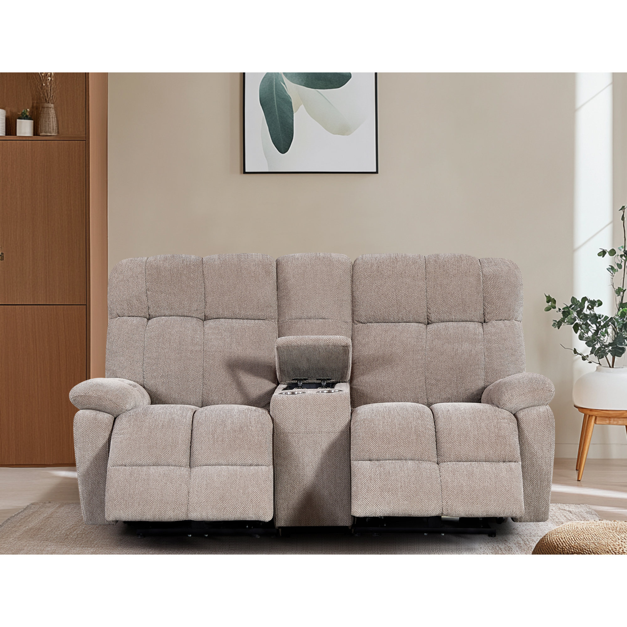 Latitude Run® Liyasi Dual Okin Motor Power Recliner Sofa, 2-seater With ...