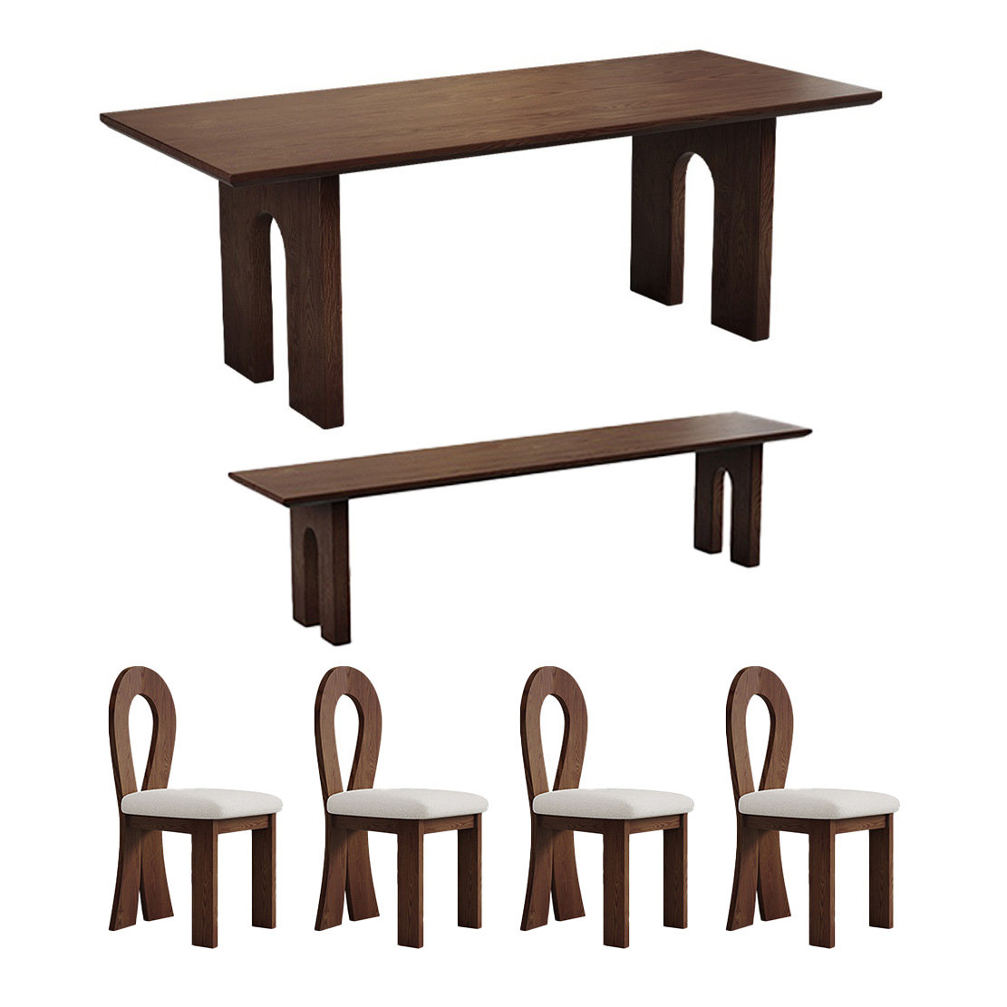Waagy Urban texture solid wood dining table set | Wayfair