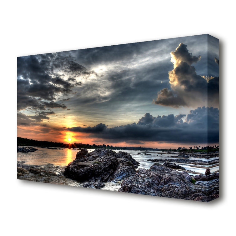 East Urban Home Sunset Storm Sunset - Wrapped Canvas Photograph ...