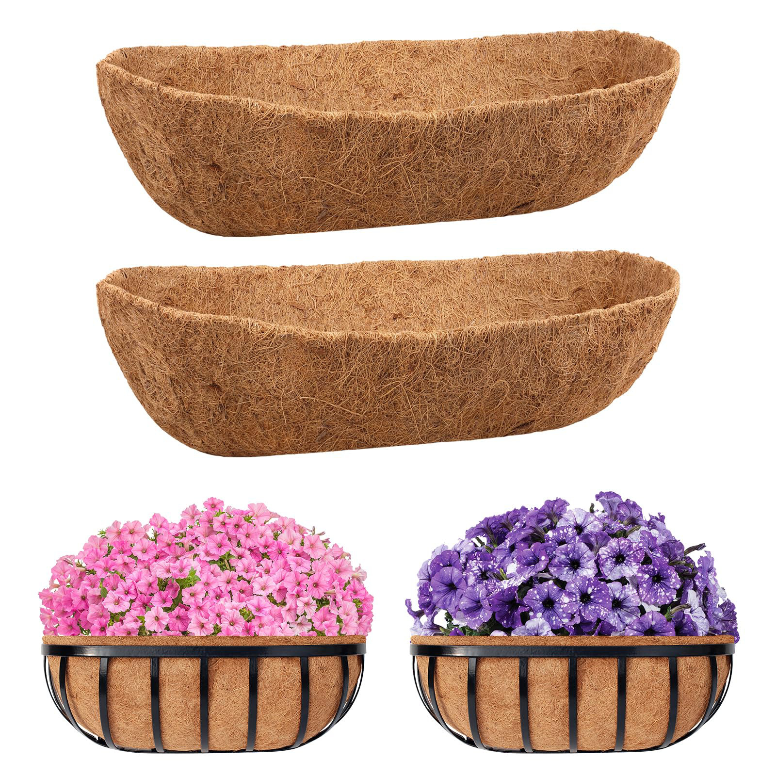 Gracie Oaks 2 Pack 36 Inch Trough Coco Coir Liners For Planters ...