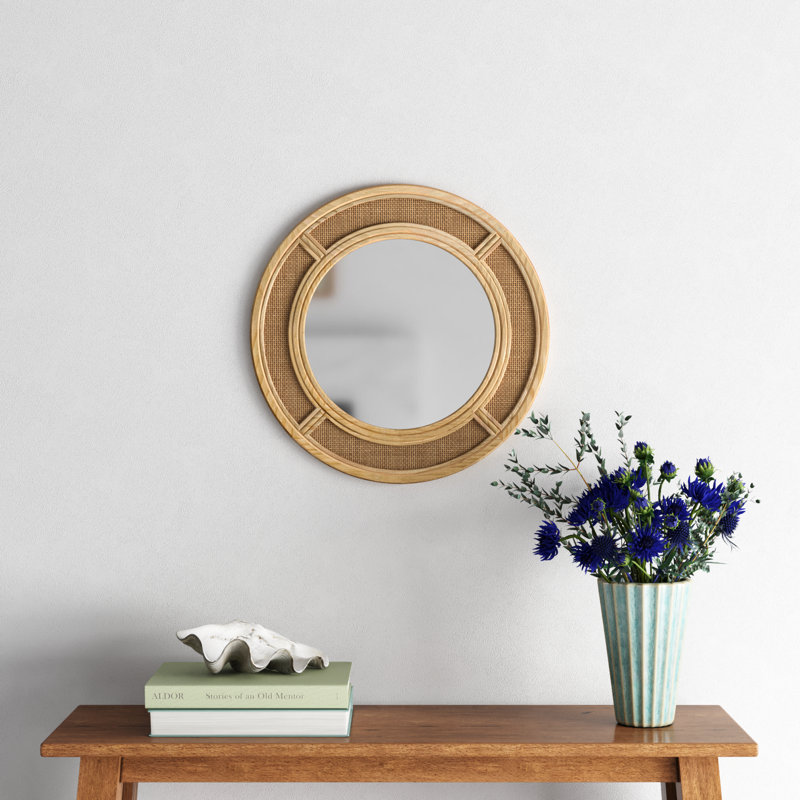 Beachcrest Home™ Talia Rattan Round Boho Wall Mirror & Reviews | Wayfair