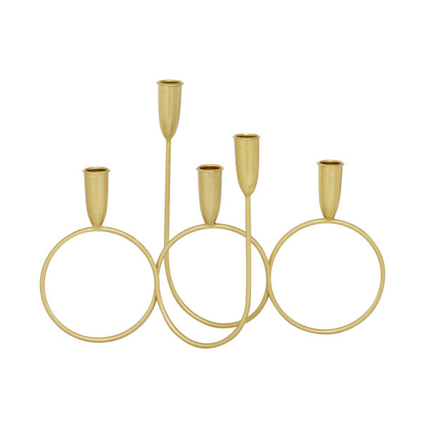 Cosmoliving By Cosmopolitan Gold Metal Contemporary Candelabra ...