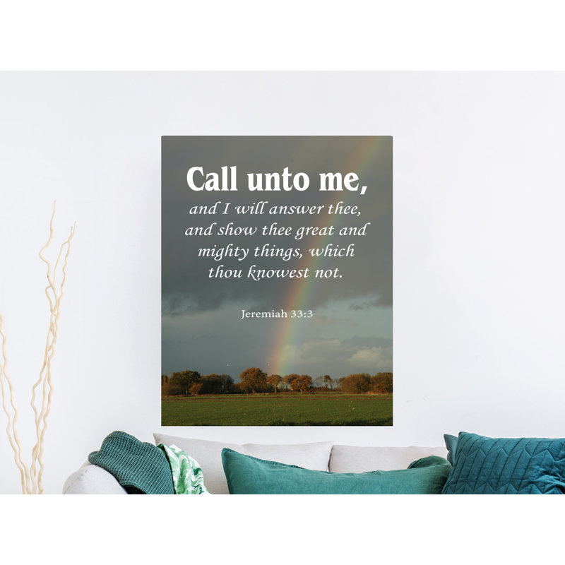 Trinx Call Unto Me Jeremiah 33:3 Christian Wall Art Bible Verse Print ...