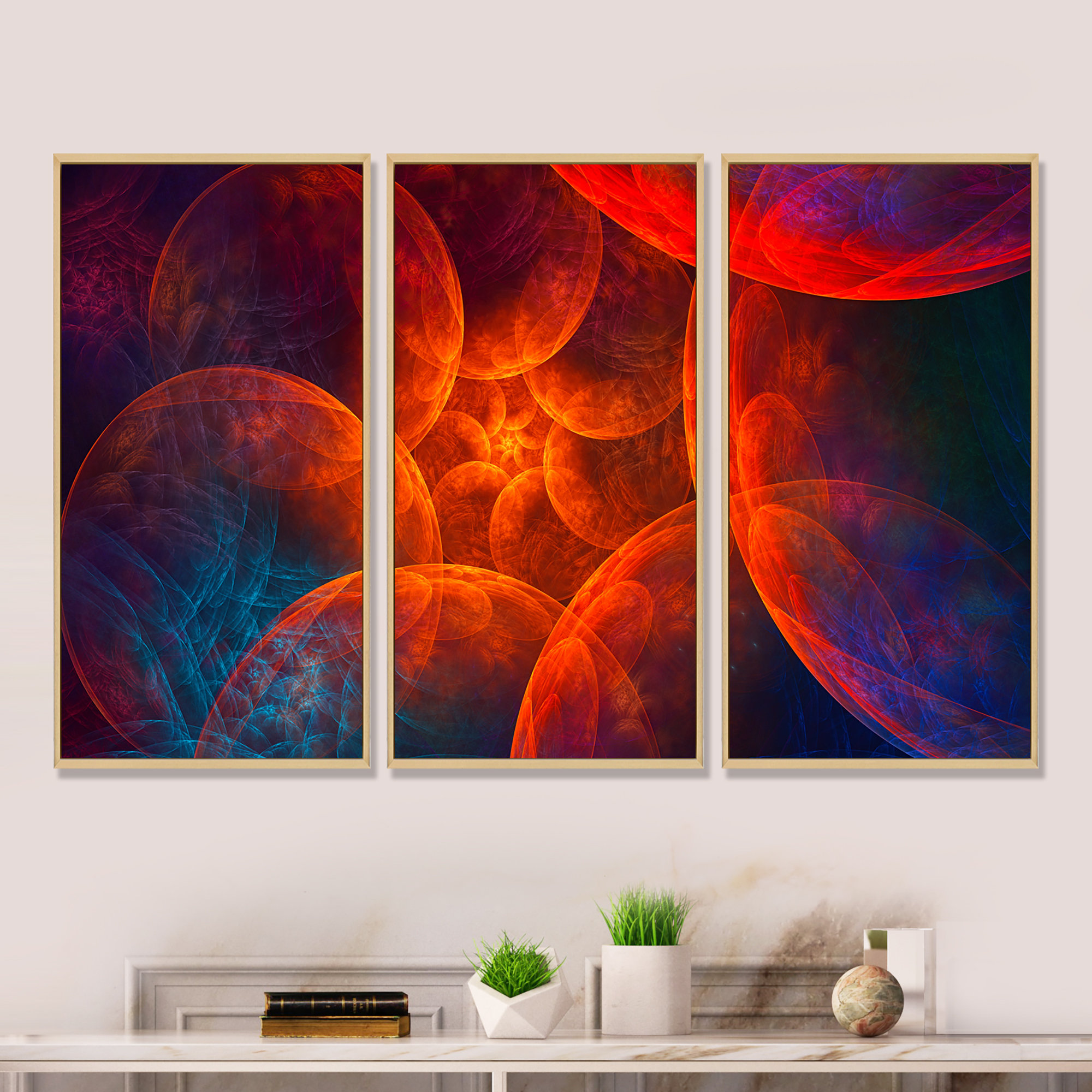 Wrought Studio™ Biblical Sky With Red Clouds - Abstract Framed Canvas ...