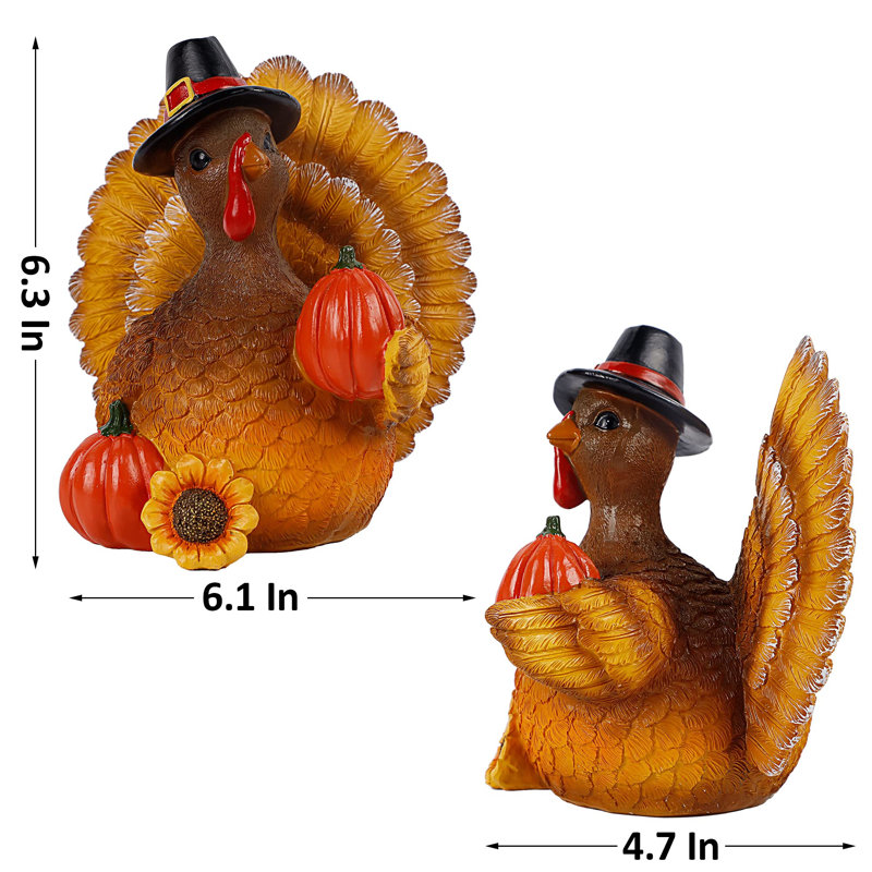 Ophelia & Co. Thanksgiving Turkey Tabletop Centerpiece Decor | Wayfair