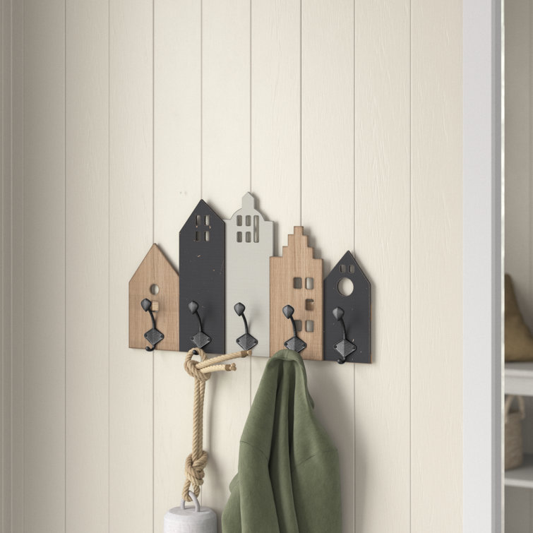 Sand & Stable Cayden Wall Mounted Coat Rack in Black/Brown & Reviews ...