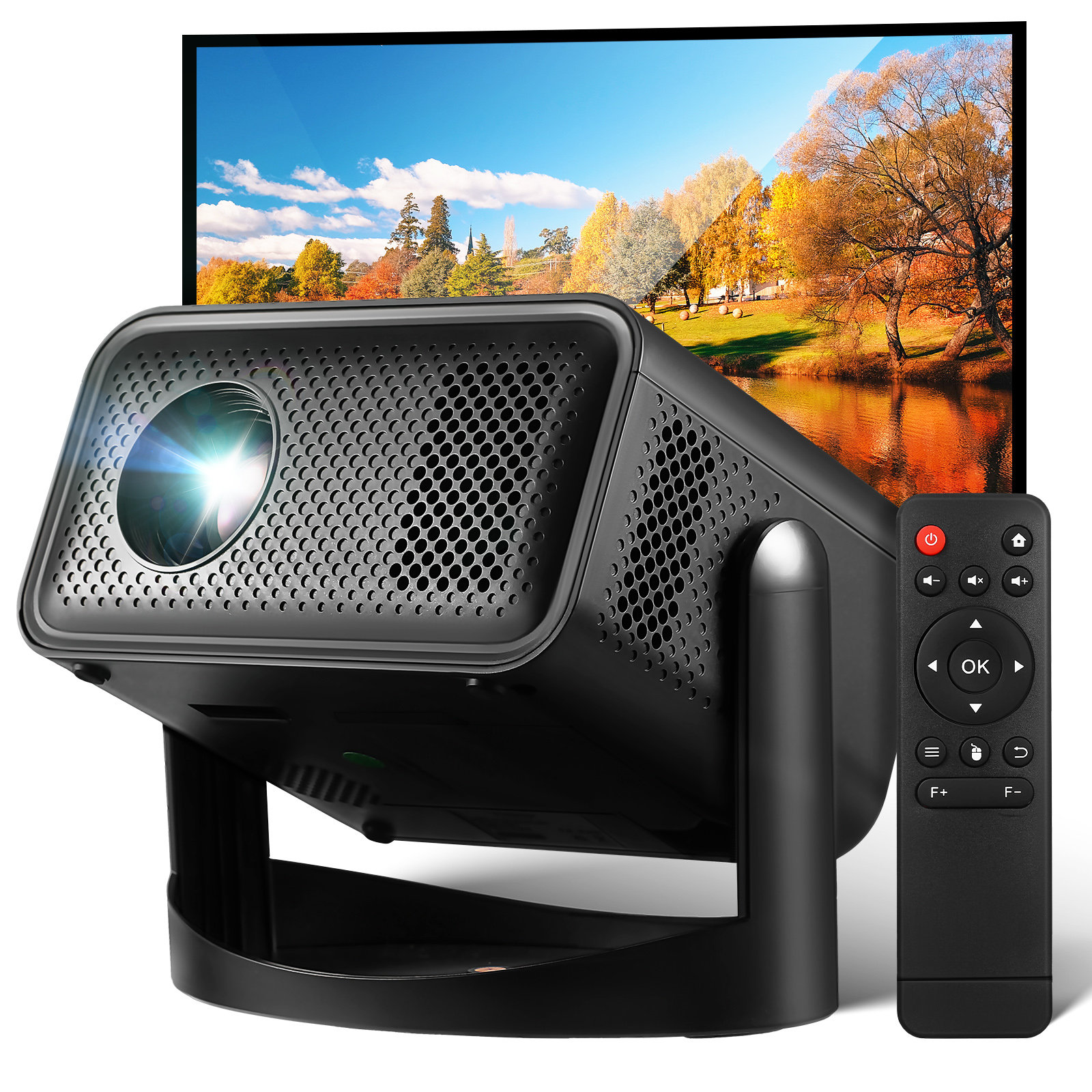 Latitude Run® Mini Projector Wifi Portable And Compact Automatic ...