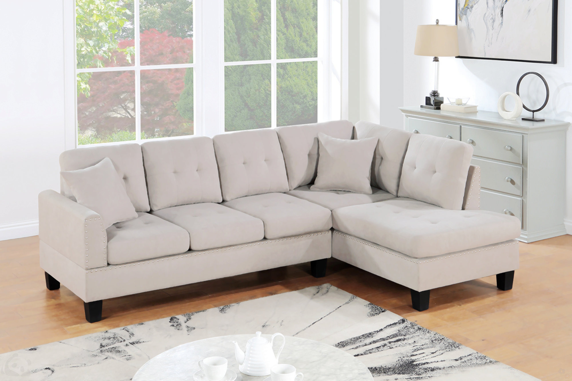 Hokku Designs Living Room Furniture 2-PCS Sectional Sofa Set LAF Sofa ...