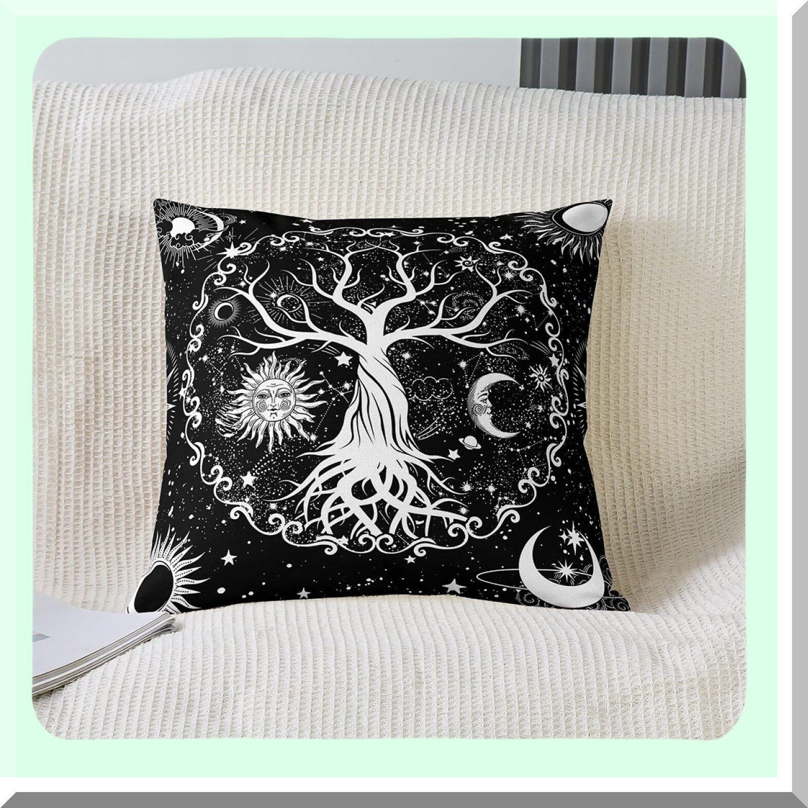 BRBCA Galactic Eclipse Pillow Cover - Bohemian Cushion Cover with ...