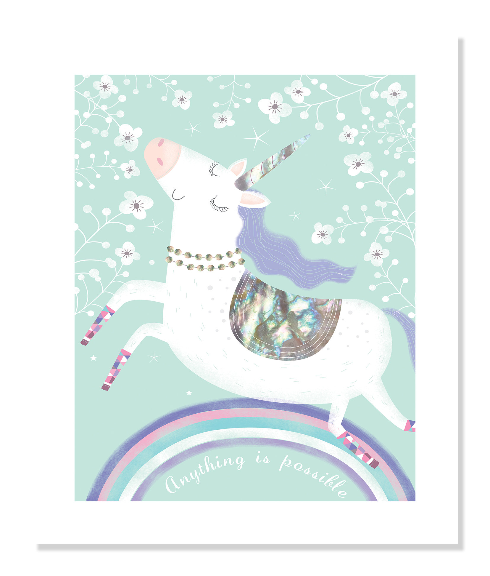 Casa Fine Arts Juvenile Rolled 'Rainbow Unicorn' Paper Print - Wayfair ...