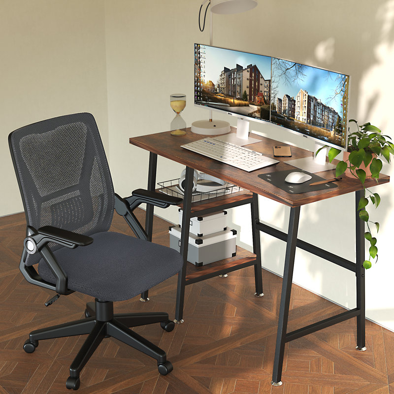 17 Stories Shallcross Home Office Desk & Chair Set Computer Desk and ...