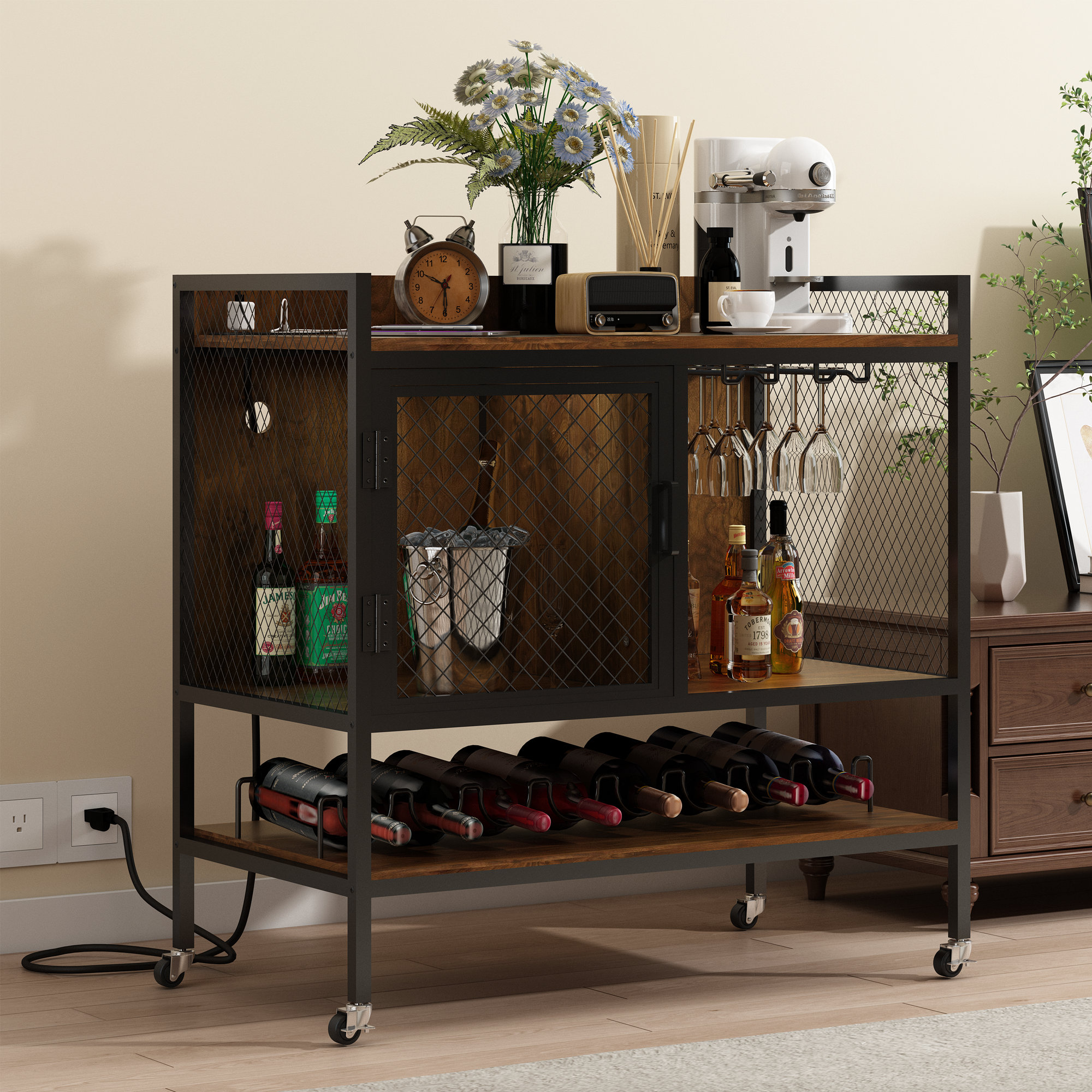 17 Stories Zyauna Metal Bar Cart & Reviews - Wayfair Canada