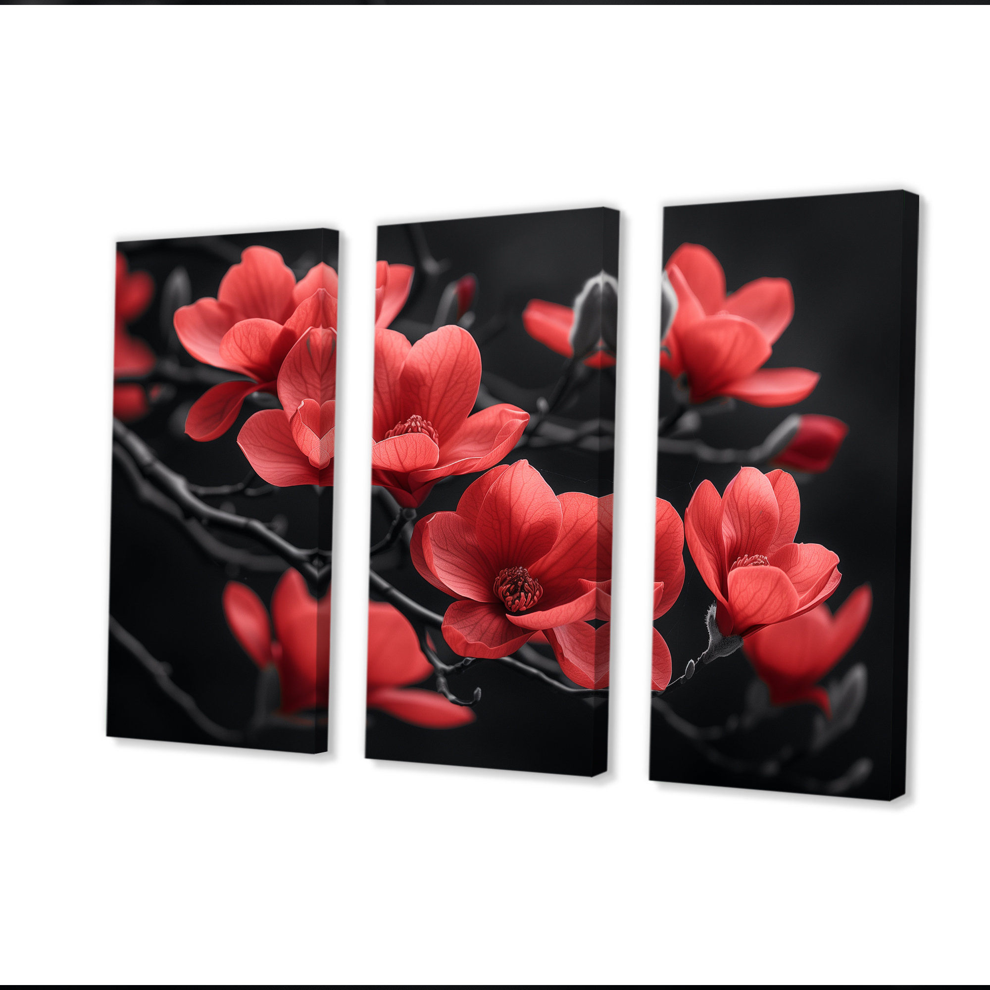 Latitude Run® Red Black Garden Glamour Magnolias Photo II - Magnolias ...