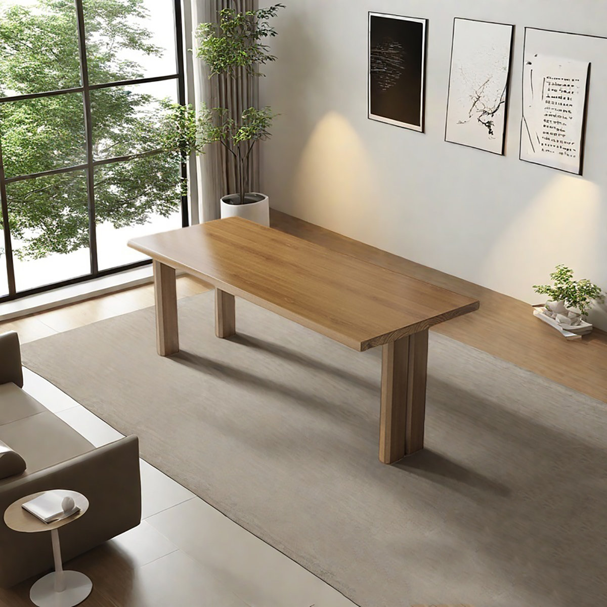 Hokku Designs Simple Solid Wood Rectangular Office Desk | Wayfair