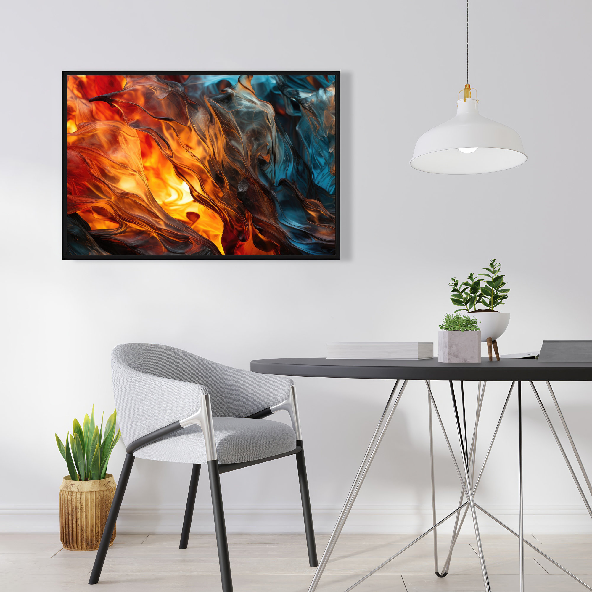 Winston Porter Crystallized fire - Framed canvas | Wayfair