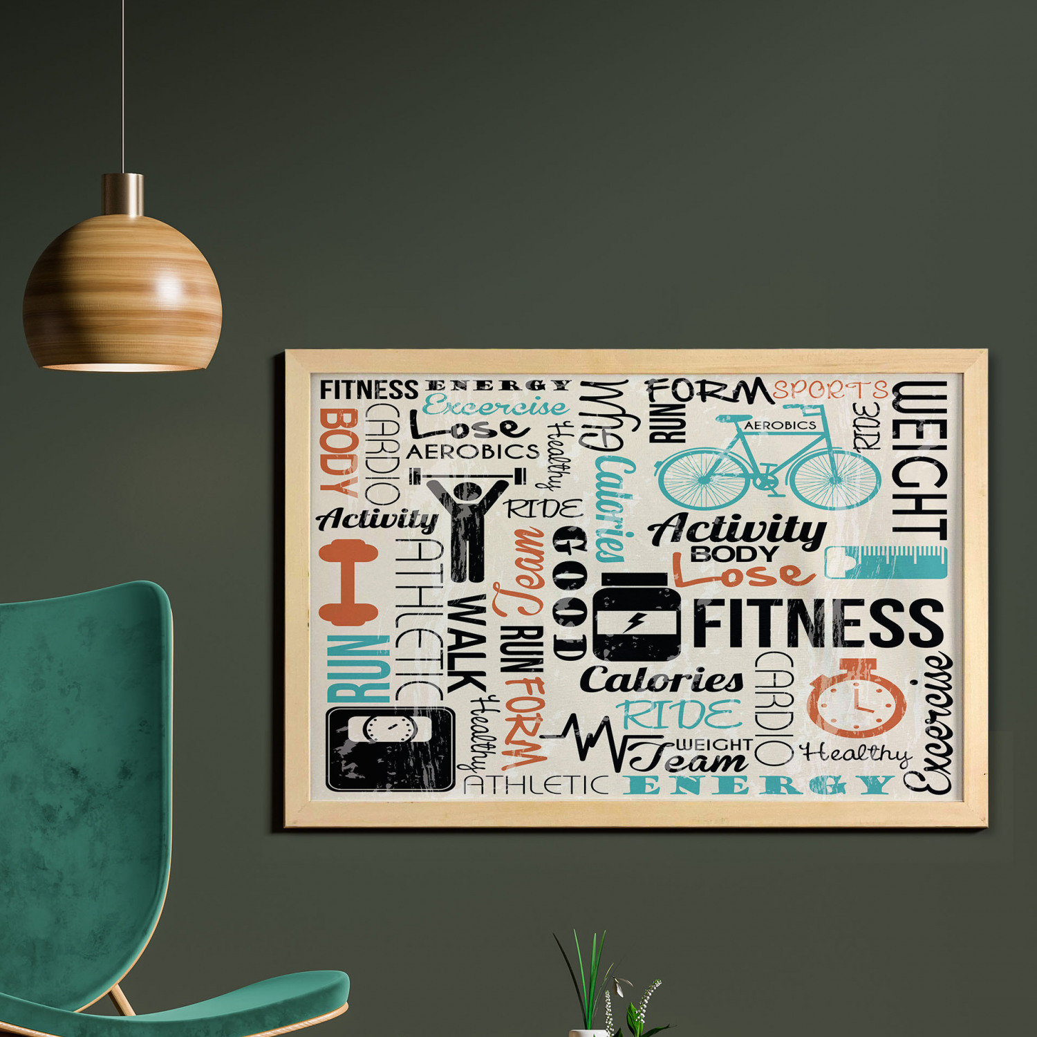 East Urban Home Fitness Wall Art With Frame, Healthy And Active Life ...