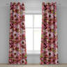 Latitude Run® Flowers Boho Grommet Curtain Buds and Stems Trippy Pastel ...
