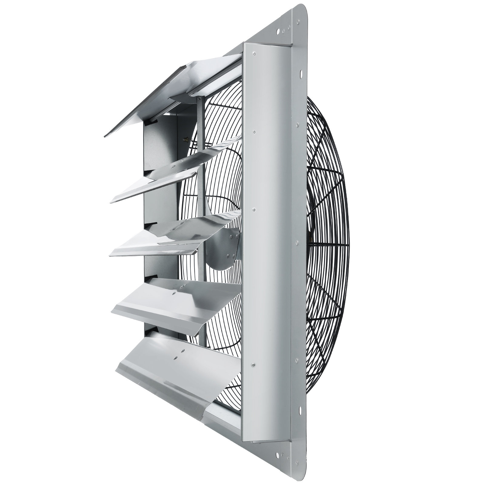VEVOR Shutter Exhaust Fan Shop Exhaust Fan 24'' Wall Mounted Aluminum ...