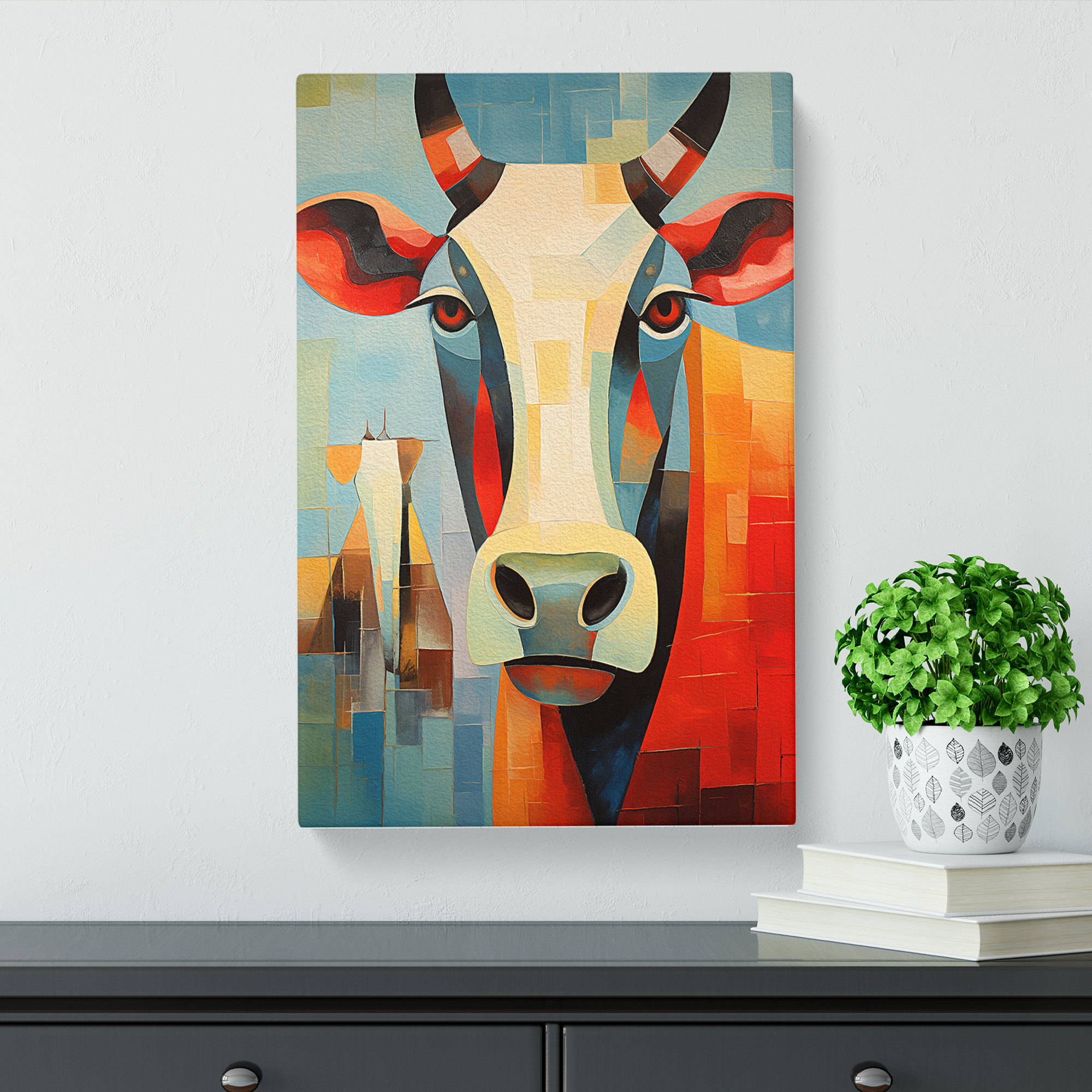 Brambly Cottage Cow Cubism - Art Prints on Canvas | Wayfair.co.uk
