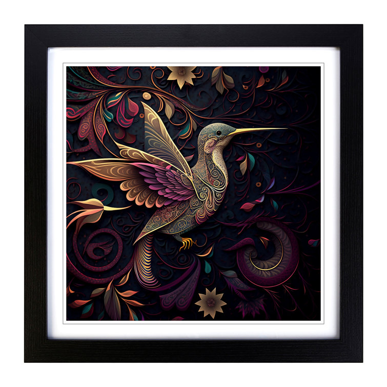 Marlow Home Co. Hummingbird Paisley - Single Picture Frame Art Prints ...