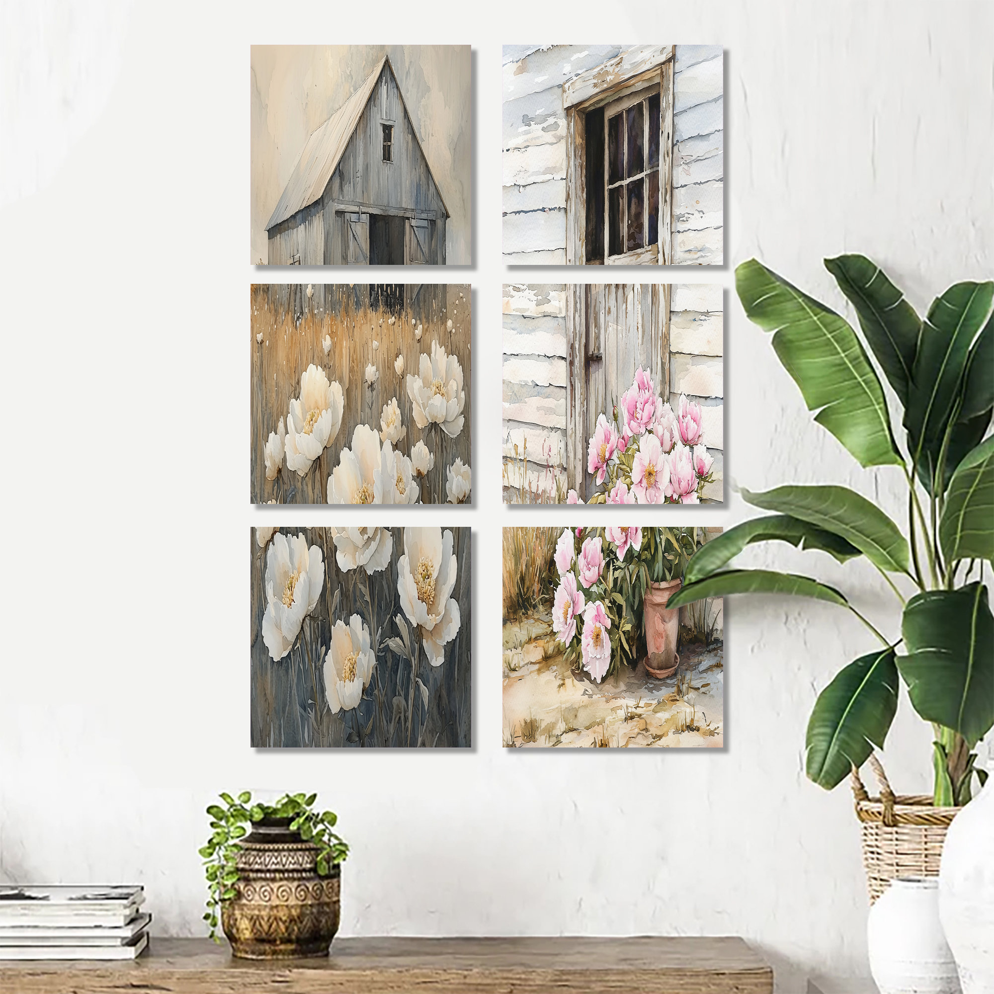 August Grove® Portillo - Floral Canvas Prints Set Of 6 | Wayfair