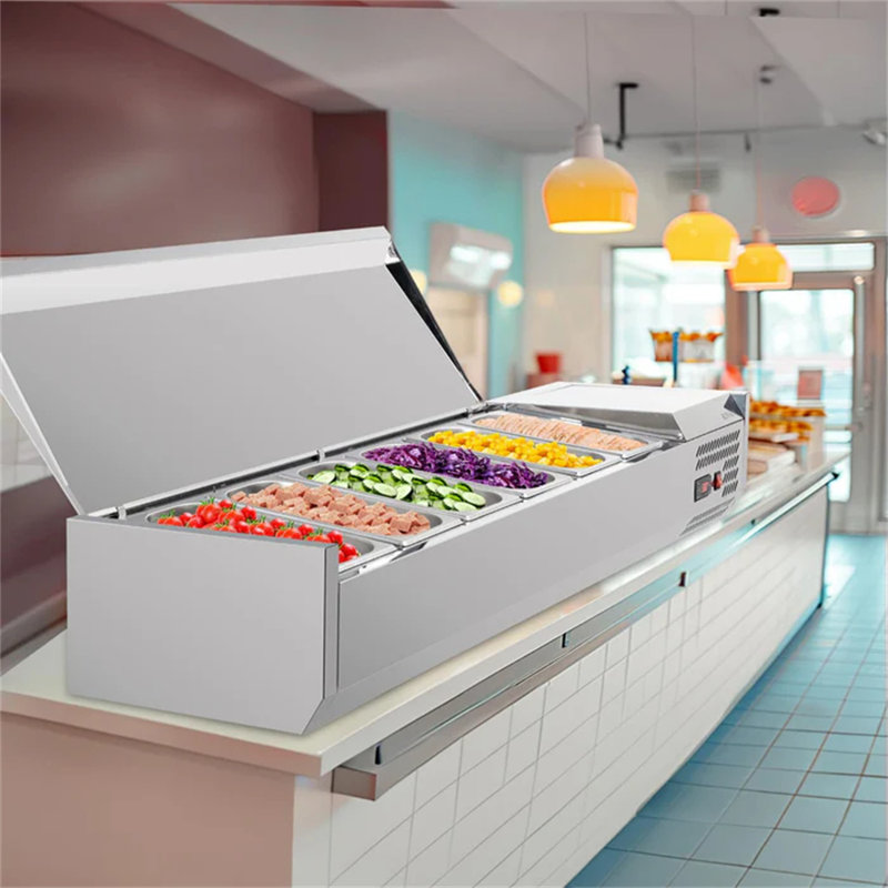 Winado 59 Inch Countertop Refrigerated Prep Rail | Wayfair