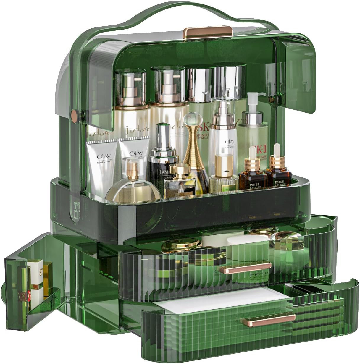 Rebrilliant Cosmetics Storage Box Transparent Lid Large Makeup ...