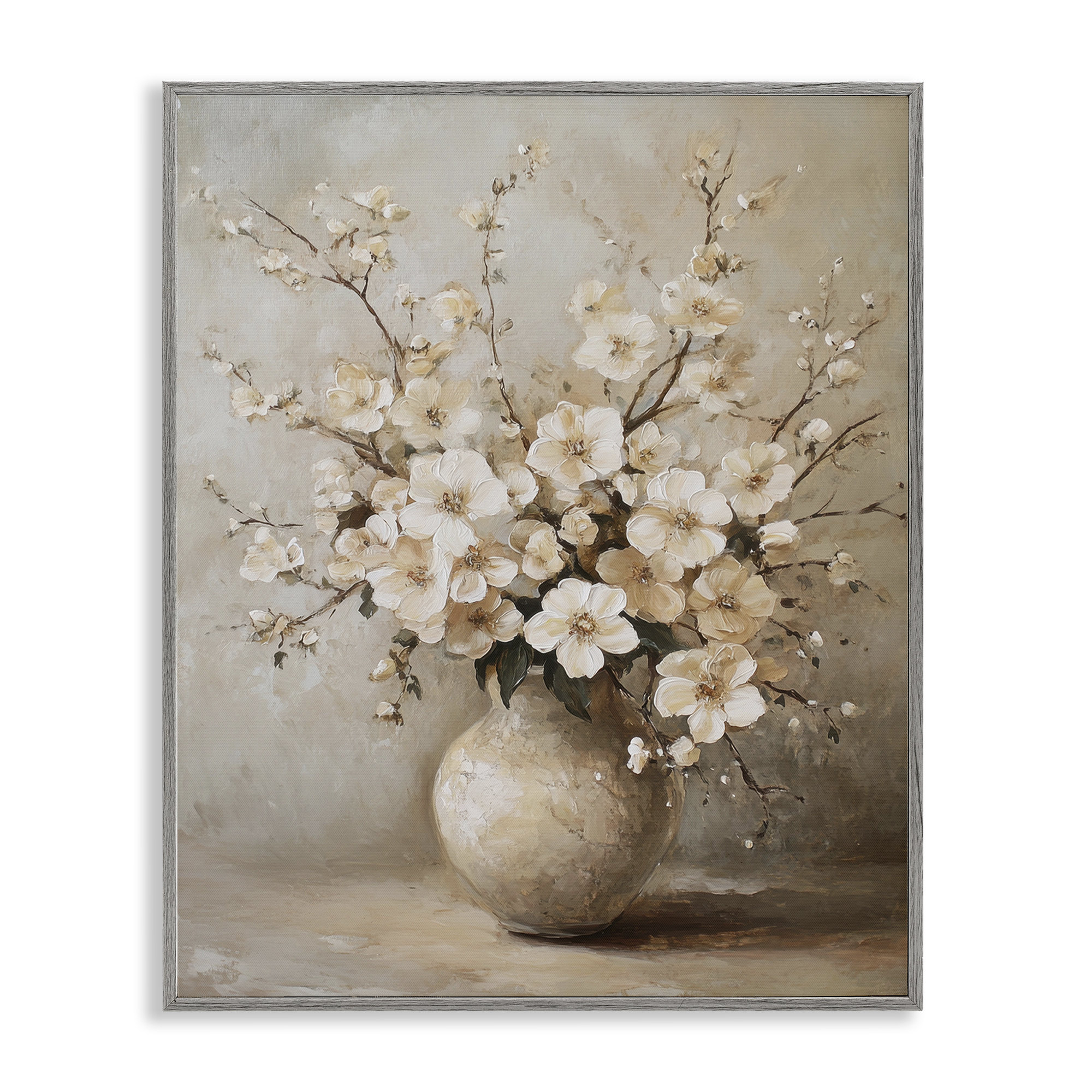 Ebern Designs Cherry Blossoms in Pottery Framed Giclee Art by Petal ...