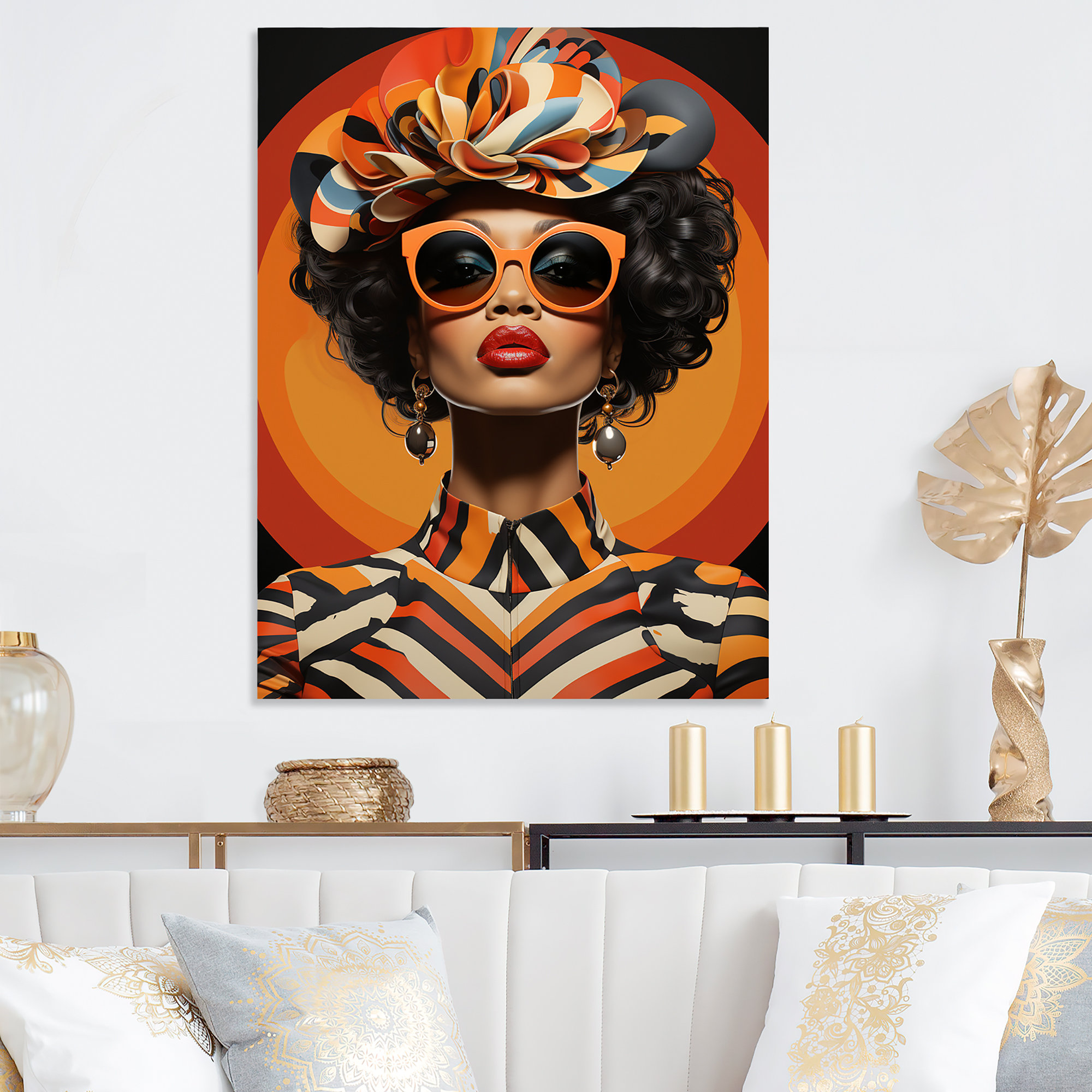 Lark Manor™ Orange And Blue African Woman Sunglasses III - African ...