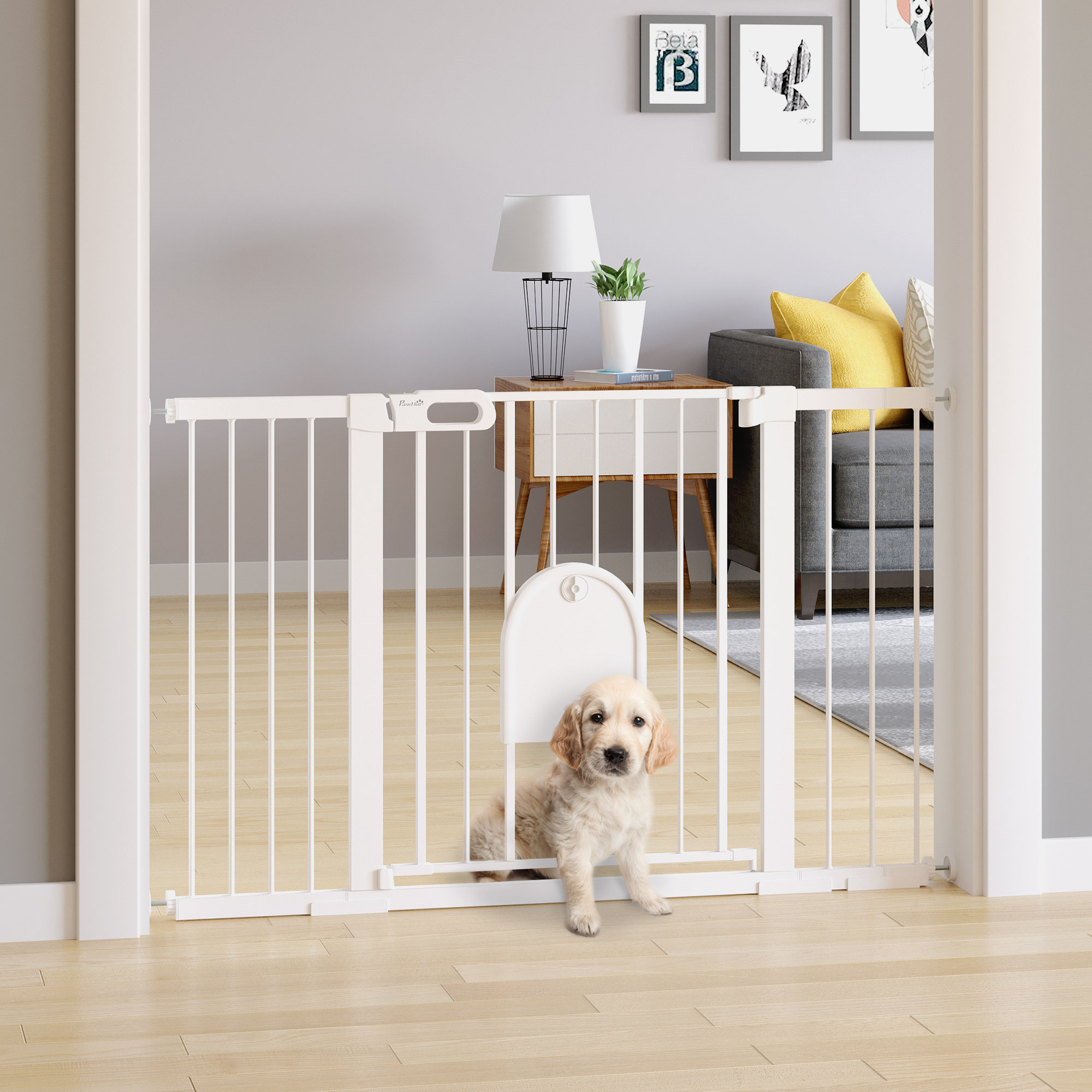 Archie & Oscar™ 30"-52" Extra Wide Pet Gate With Small Door, Dog Gate ...