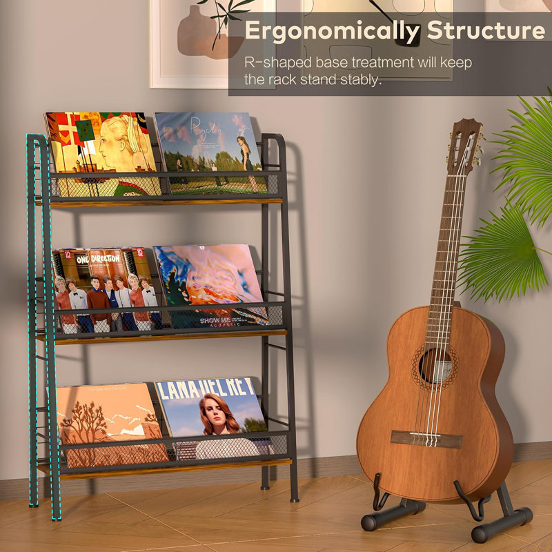 17 Stories Vinyl Record Storage, Vintage Industrial Vinyl Record Holder ...