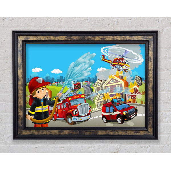 Ophelia & Co. Fireman Rescue - Single Picture Frame Print | Wayfair.co.uk