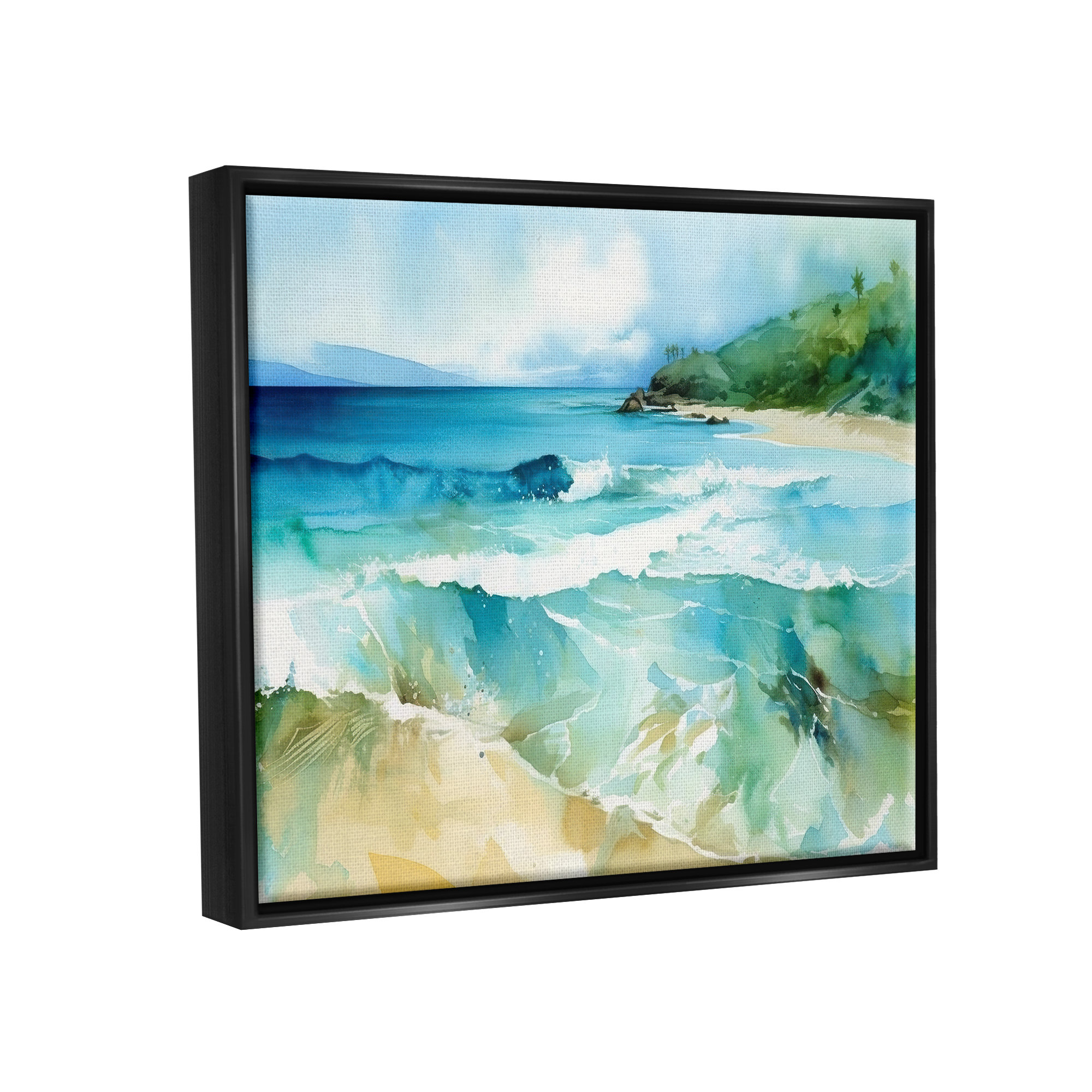 Beachcrest Home™ Abstract Beach Waves Framed On Canvas by Andrea Haase ...