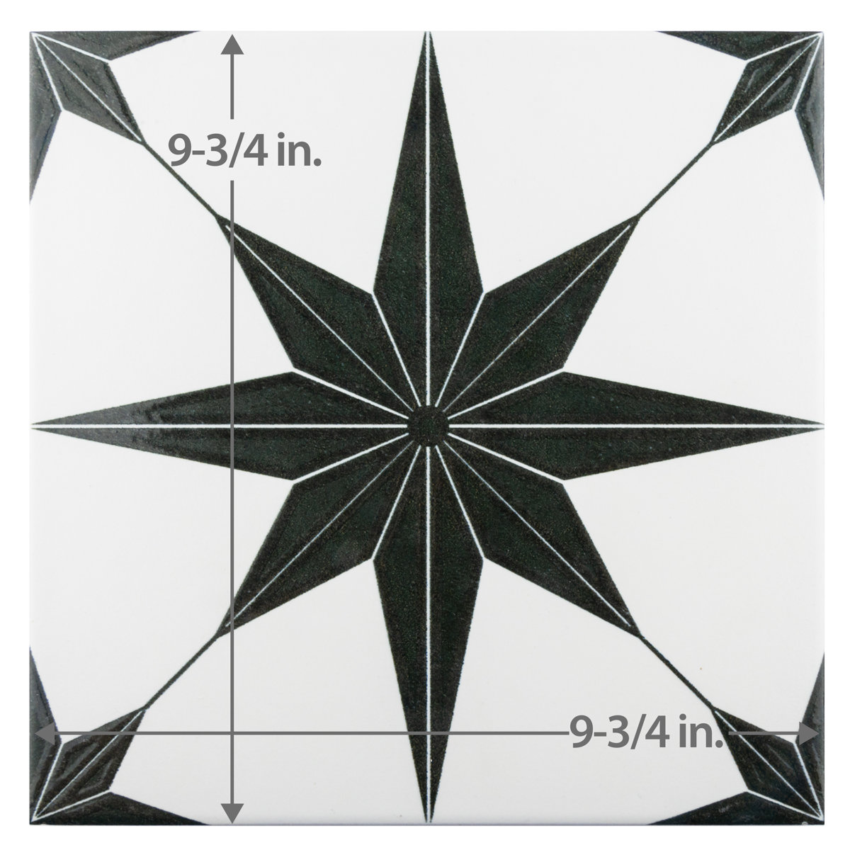Merola Tile Stella 10" x 10" Porcelain Patterned Wall & Floor Tile ...