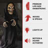 Haunted Hill Farm 85 In. Motion-Activated Hunched Skeleton Reaper by ...