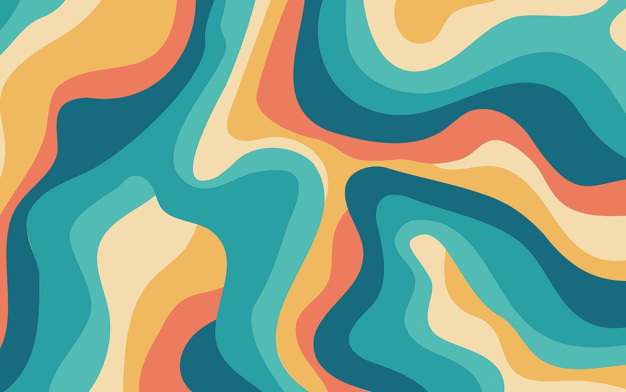 Dakota Fields Premium Peel & Stick Wall Mural - Abstract Wavy Lines ...