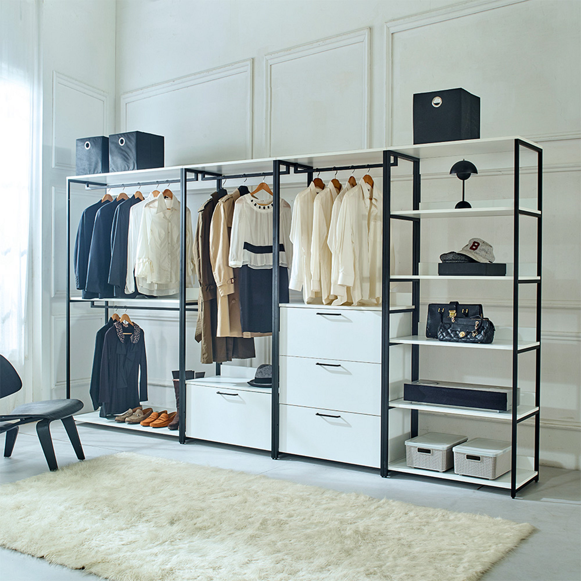 Hokku Designs Ploch Armoire ,Freestanding Walk in Wood Closet System ...