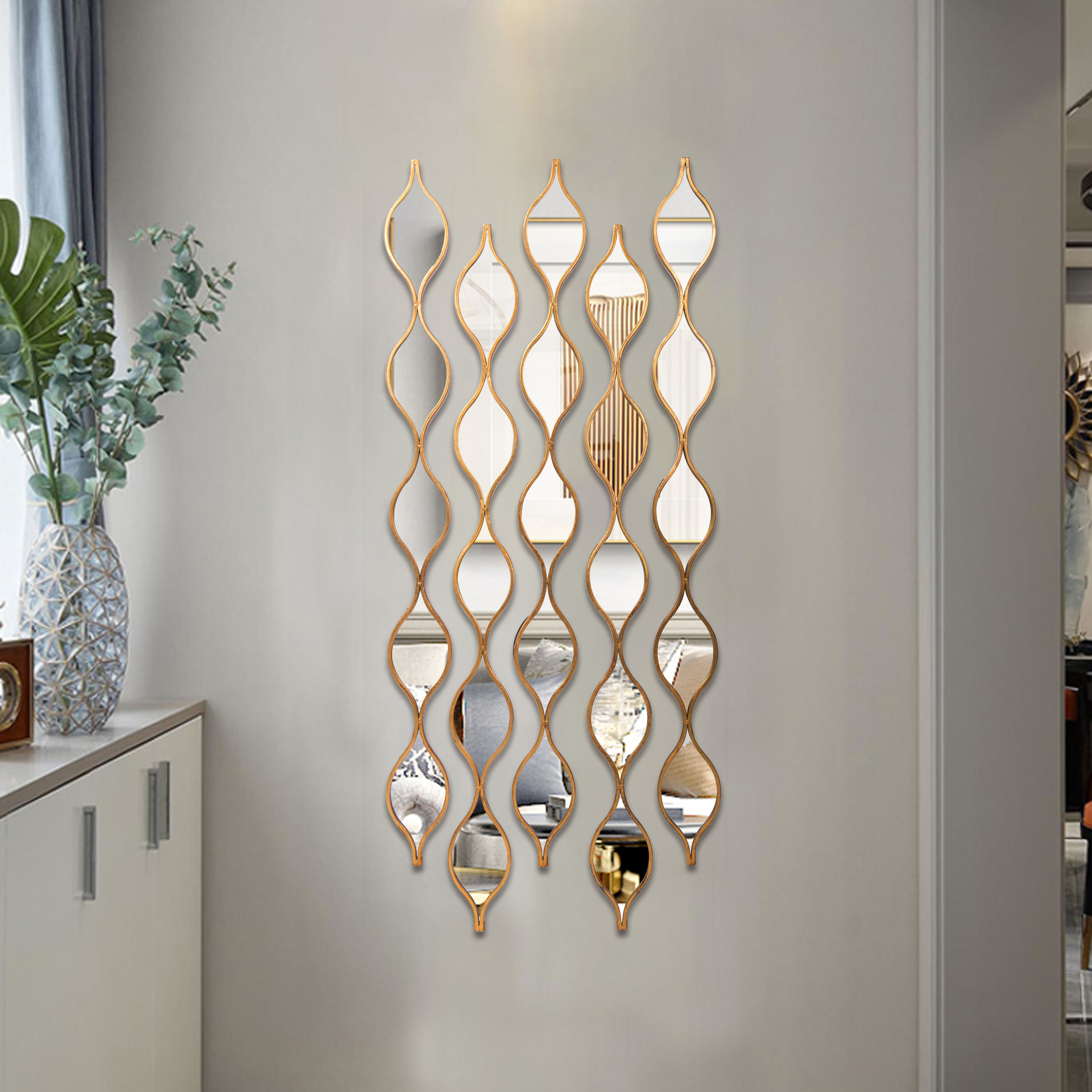 House of Hampton® 5 Piece Doutre Tear-Drop Mirror Set & Reviews | Wayfair