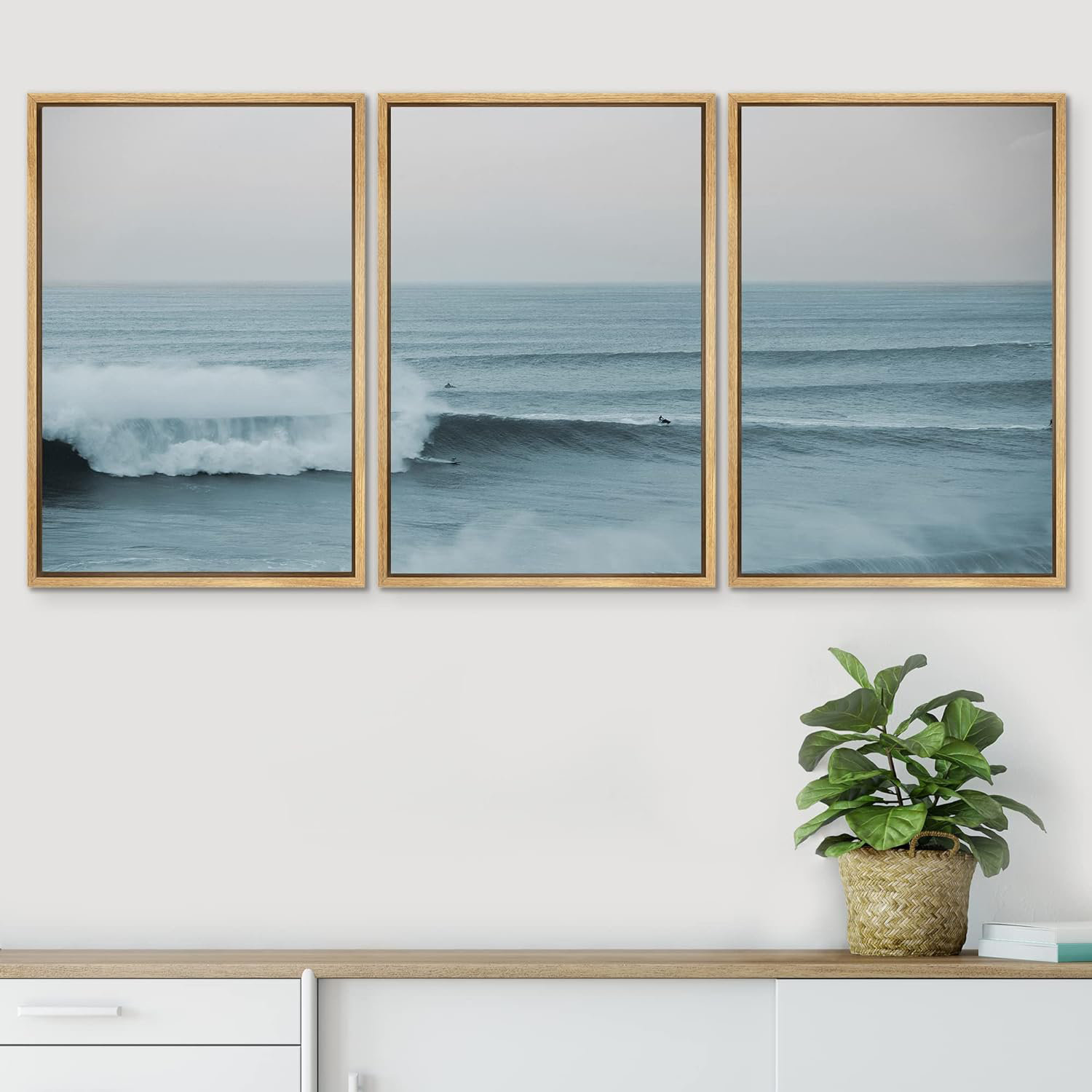 IDEA4WALL Coastal Beach Nautical Rushing Ocean Waves Surfing Modern ...