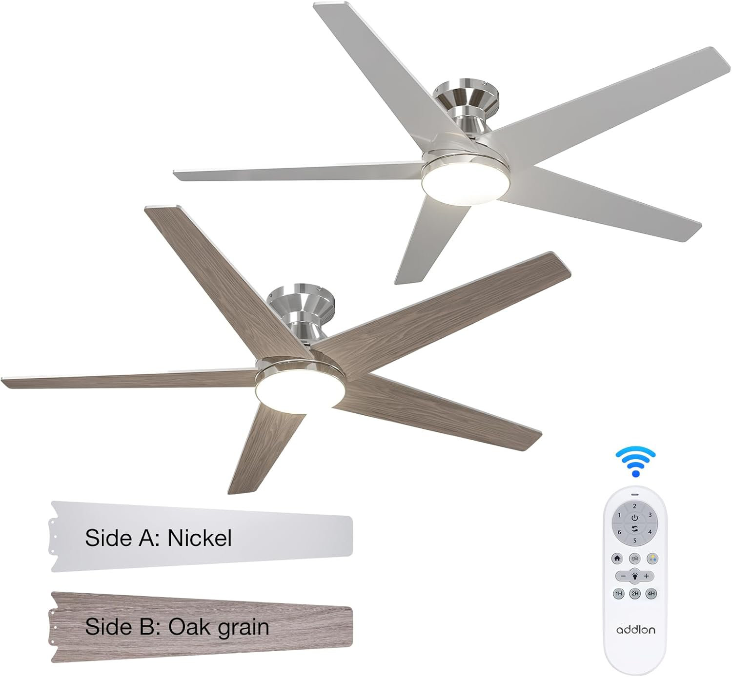 Ivy Bronx 2 Pack Ceiling Fans With Lights, 52 Inch Low Profile Ceiling ...