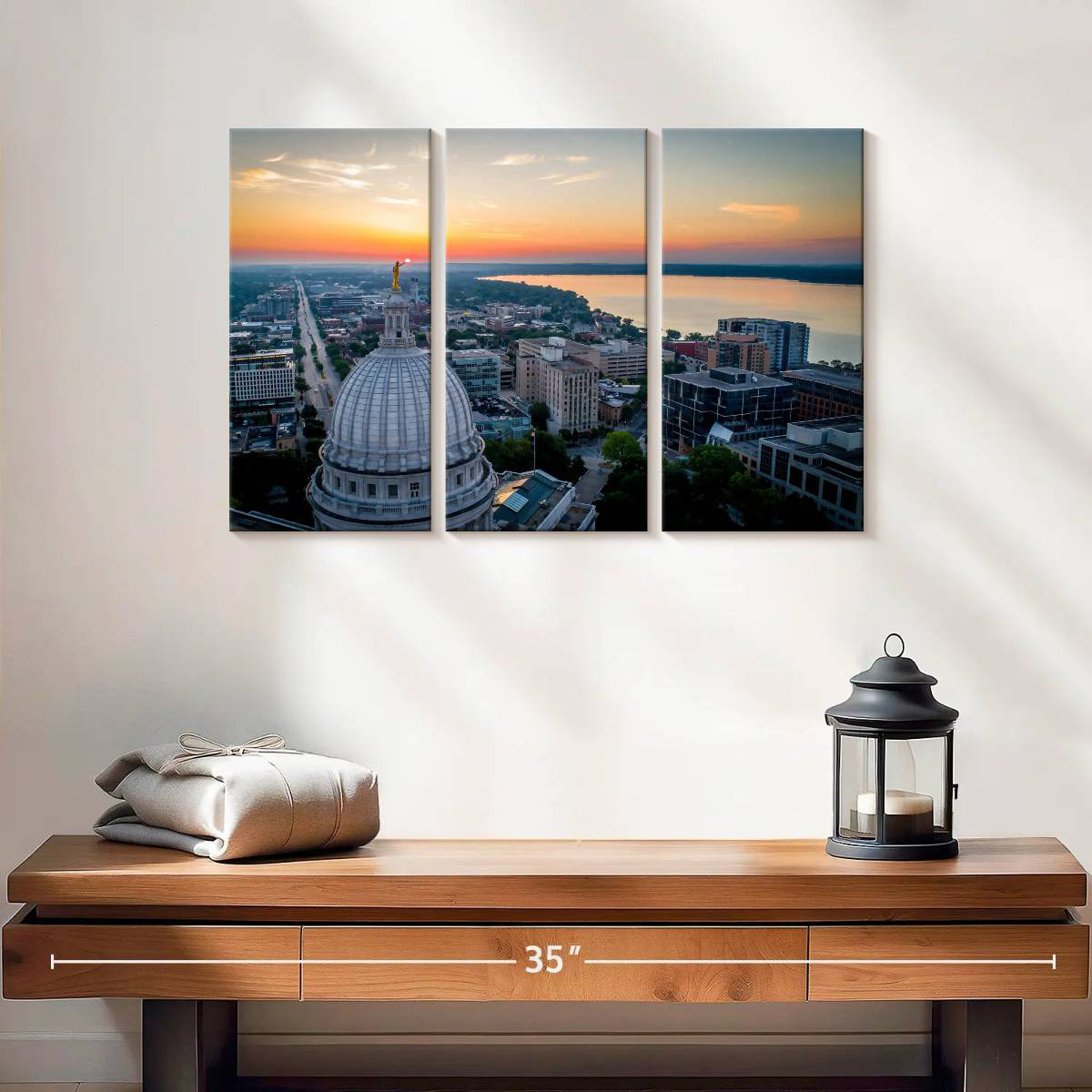 Ebern Designs Sebbie Wisconsin Capitol Cityscape | Wayfair