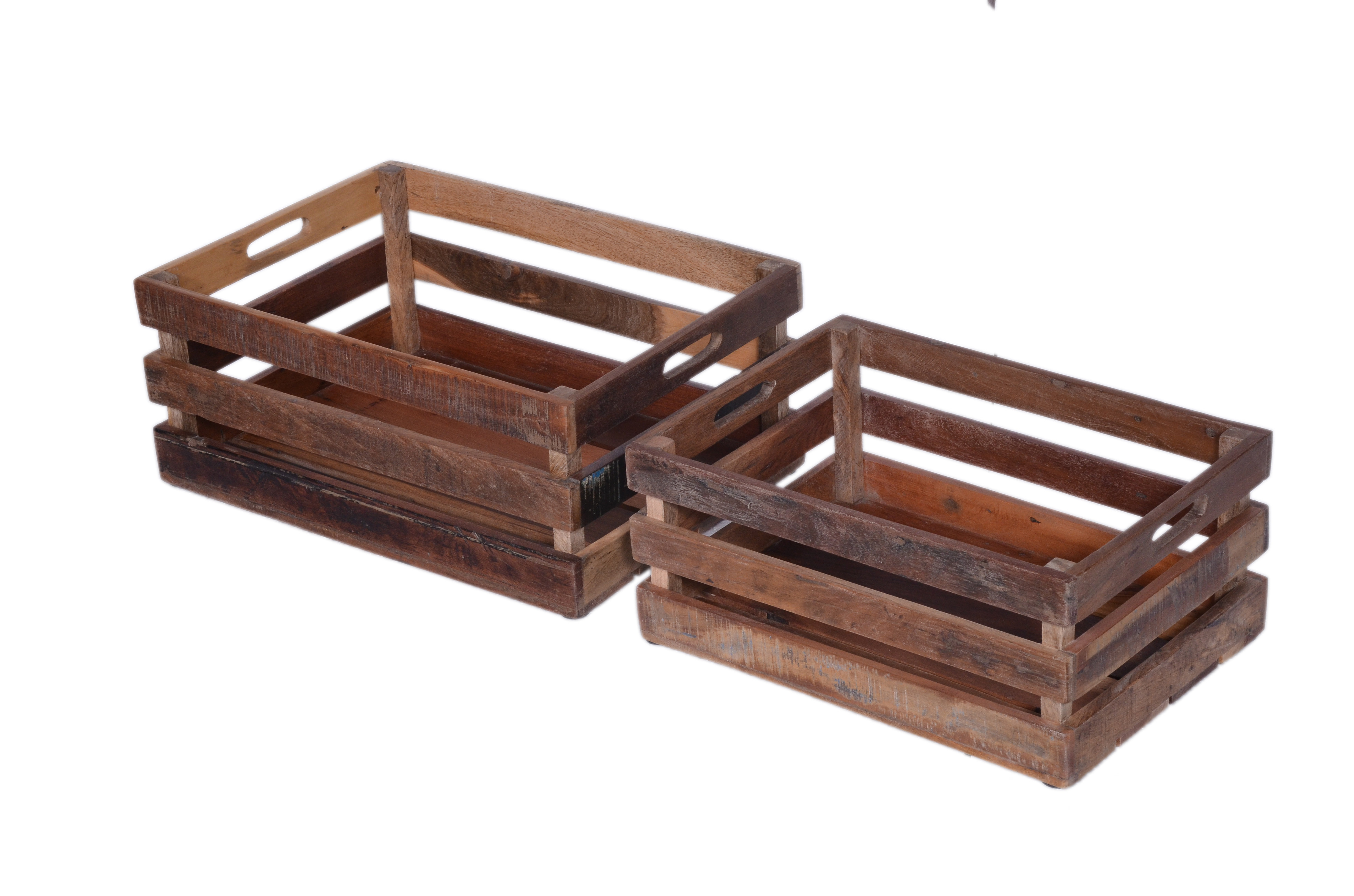 Designe Gallerie Solid Wood Crate (Set of 2) with Natural Finish ...