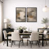 IDEA4WALL Soft Neutral Abstract Artwork with Linear Black Accents ...