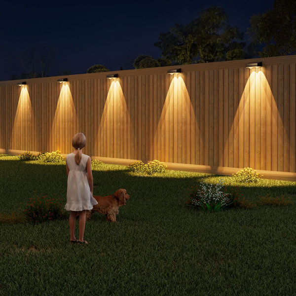 Powered Up Solar Fence Lights Outdoor Pack RGB Colors Warm White Cool ...